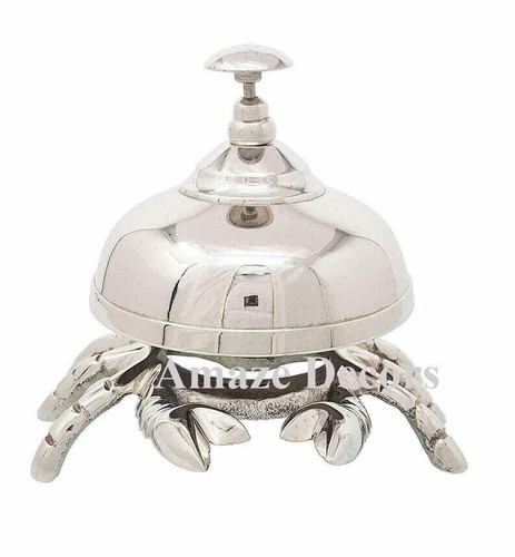 Chrome Finish Brass Crab Bell Hotel Counter Reception Bell Teacher Desk ...