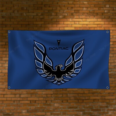 Pontiac Flag 3x5Ft Racing firebird Banner Blue Trans am Mane Cave ...