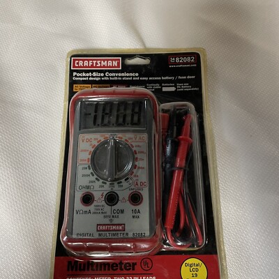 New Craftsman 82082 Pocket Size Convenience Digital Multimeter W Case ...