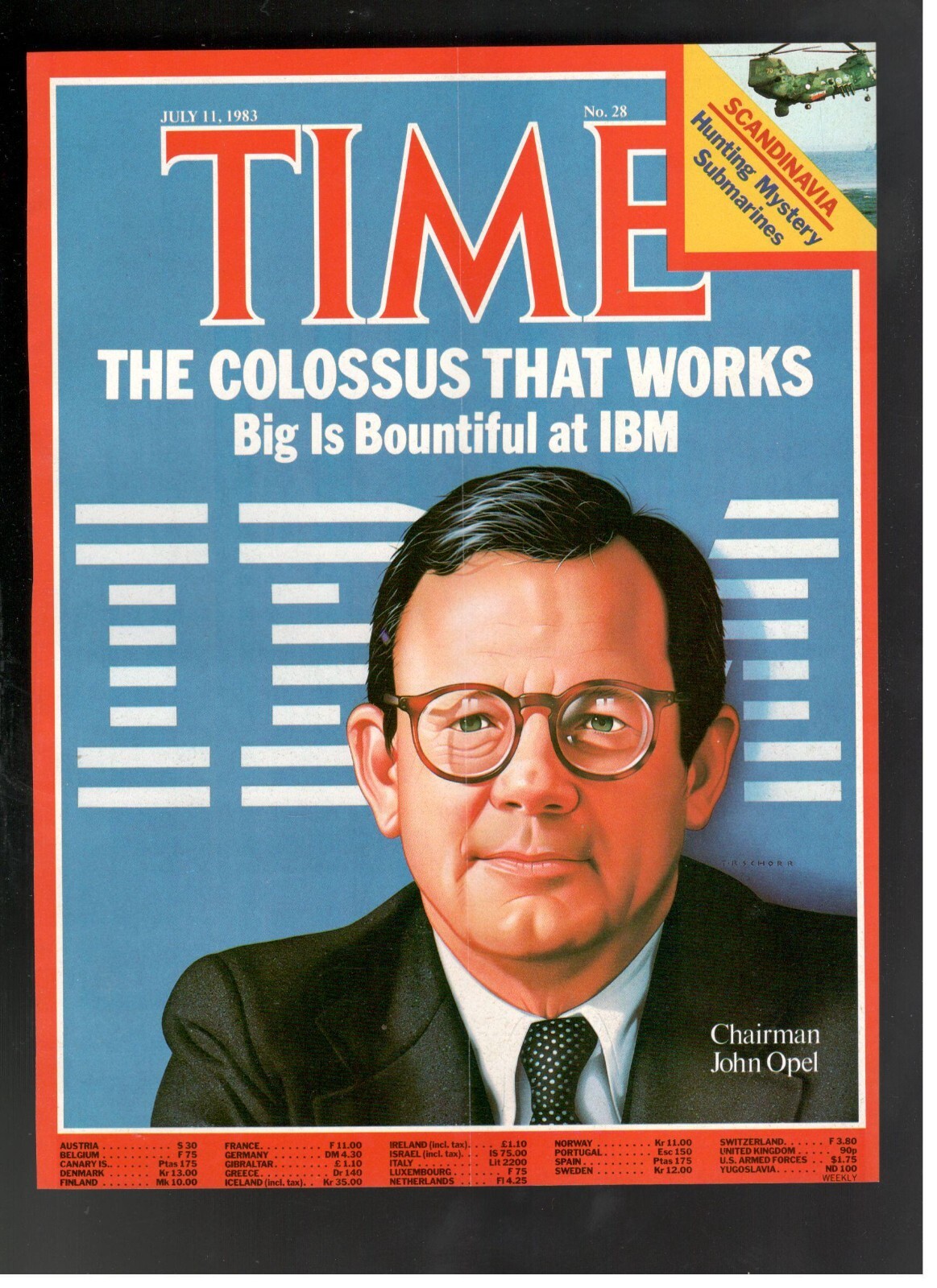 IBM John Opel Chairman Time 1983 Cover 1 Page Original | eBay
