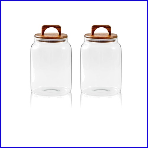Clear Rectangular Glass Jars with Airtight Lids - Maximize Kitchen ...