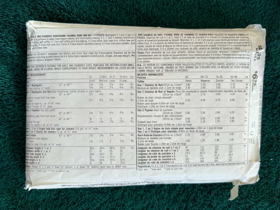 8942 Simplicity CUT Pattern ~ Size 26 ~ ~ ~ ~ ~ Listing MP 24 | eBay