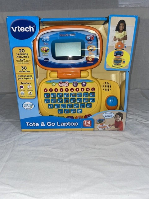 VTech Tote N Go Laptop 1554 With Mouse Learning Toy Orange Letters ...