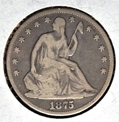 1875 Seated Liberty Half Dollar - 90% Silver Coin - Nice Circulated ...