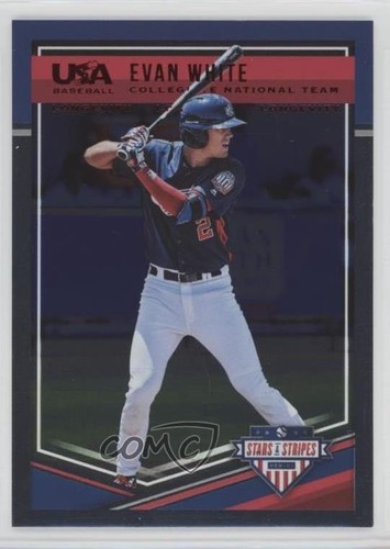 2018 Panini USA Baseball Stars & Stripes Longevity Ruby /249 Evan White ...