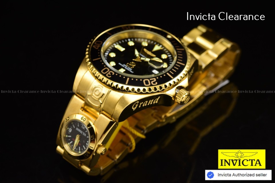 Invicta Grand Diver Mens 47mm Automatic DUAL TIME BLACK Dial Quartz ...