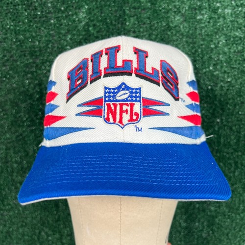 Vintage Logo Athletic NFL Buffalo Bills Diamond Cut White Snapback Hat ...