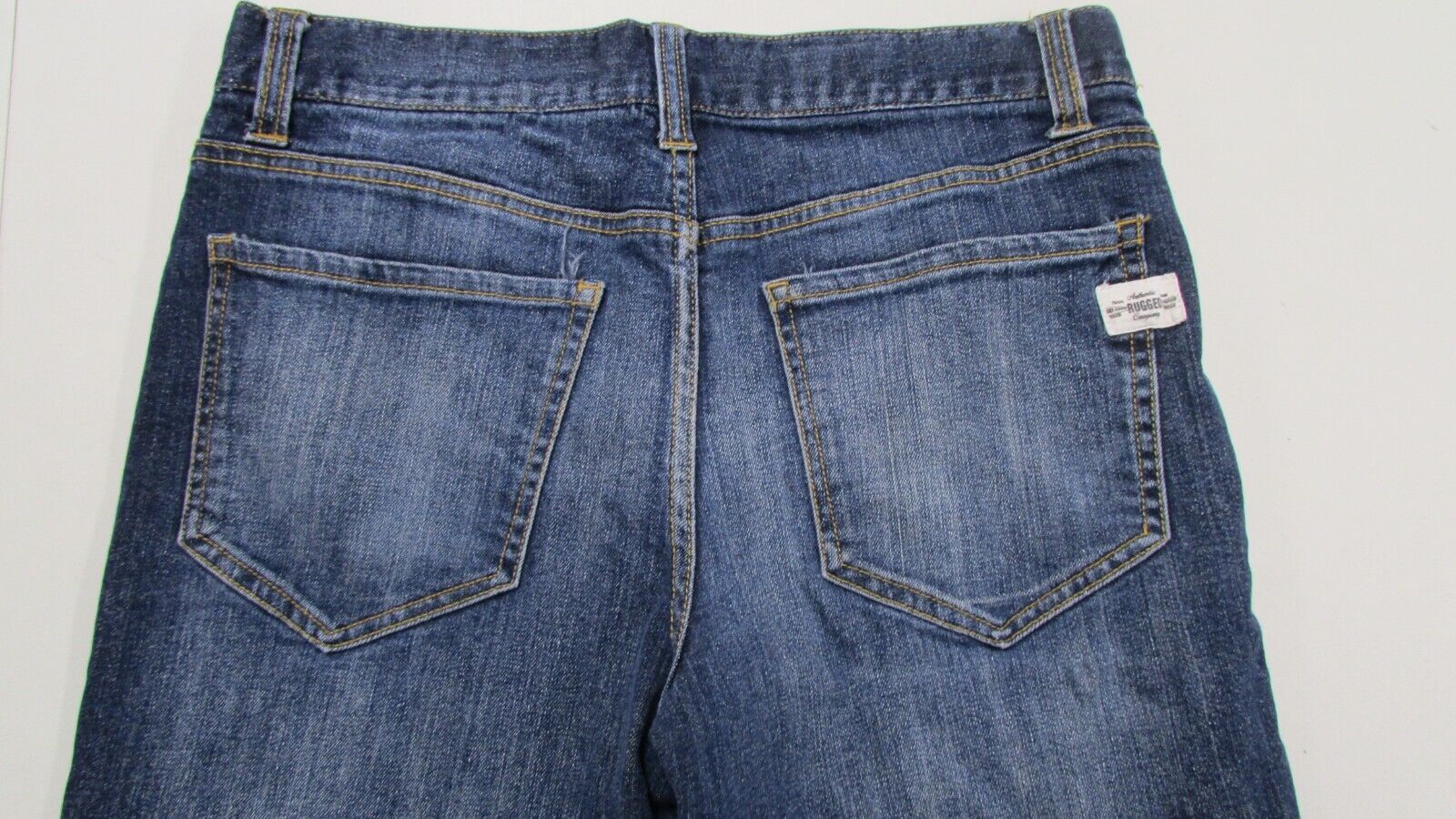 Womens 34"x28" Blue Jeans Denim Button Front Pants By Authentic Rugged ...