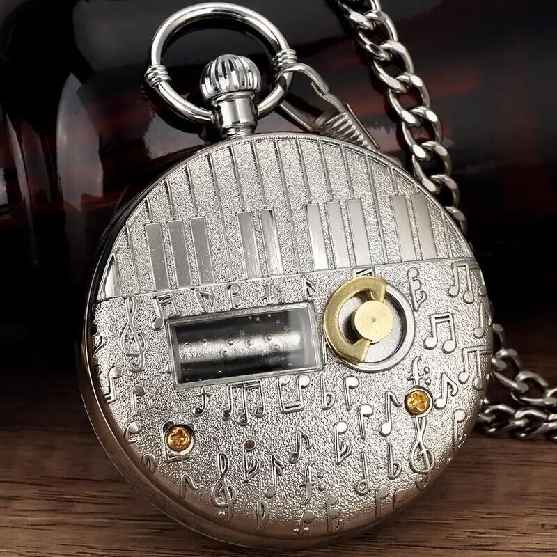 Space Series Music Pocket Watch Quartz Chain Necklace Watches ...