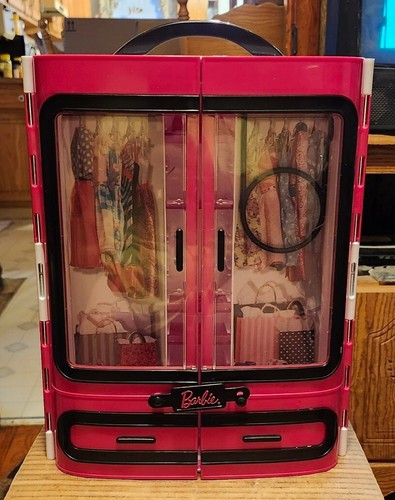 Mattel Barbie Wardrobe Ultimate Closet Carrying Case Pink | eBay