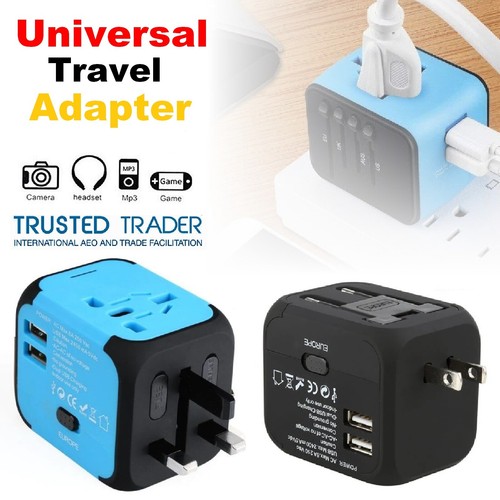 International Universal Travel Adapter 2 USB Outlet Converter Plug ...