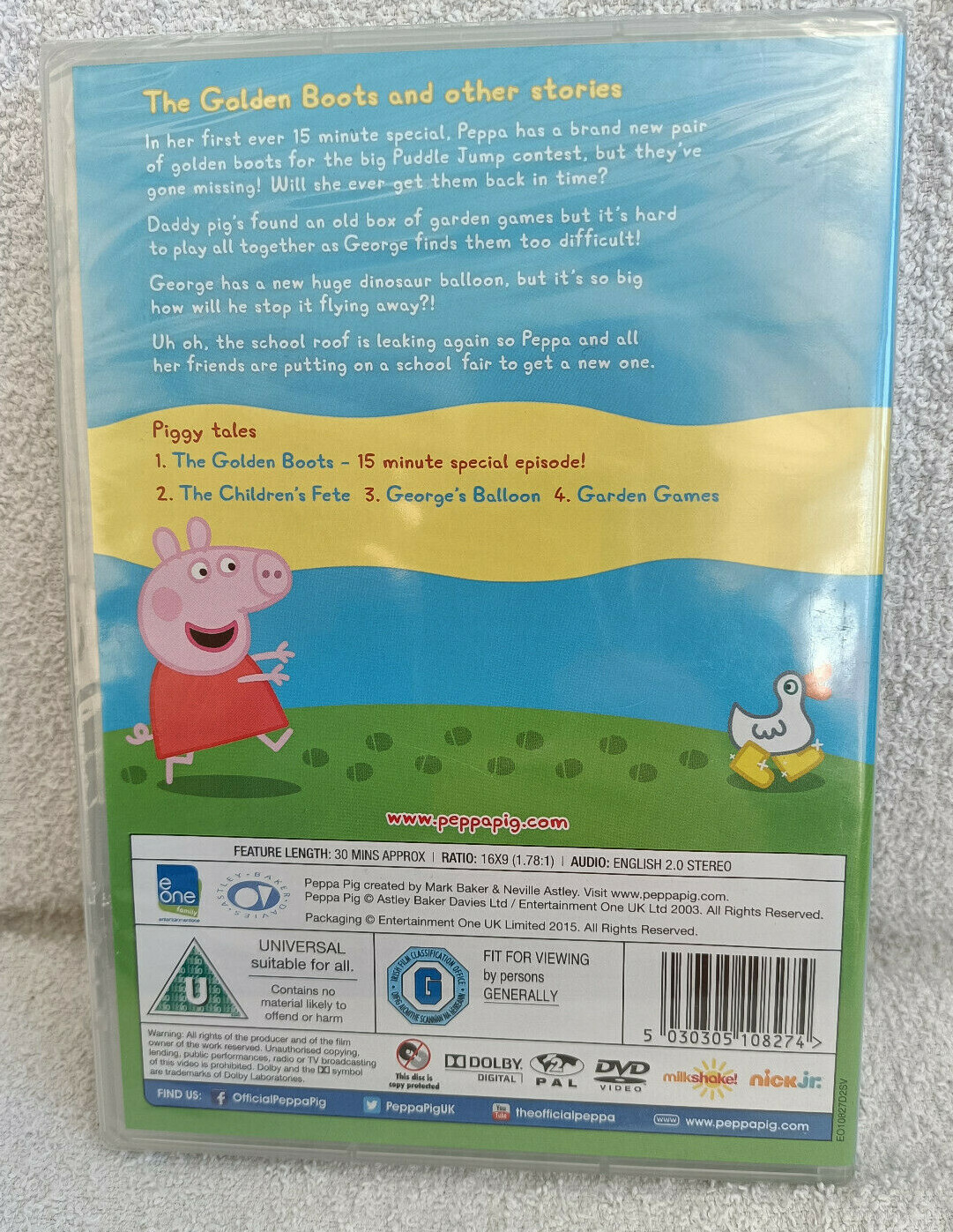 Peppa Pig - 3 X Sealed DVDs: Bubbles & International Day & The Golden ...