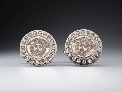 Gianni Versace Medusa Circle Cufflinks Round Shape Silver color Men's ...