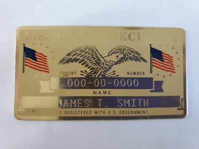 VINTAGE 1950's METAL SOCIAL SECURITY CARD USA JAMES T. SMITH NO NUMBERS ...