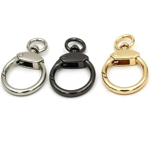 5Pcs Metal Clamp Carabiner Spring Style Rotating Keychains Lobster Lock ...