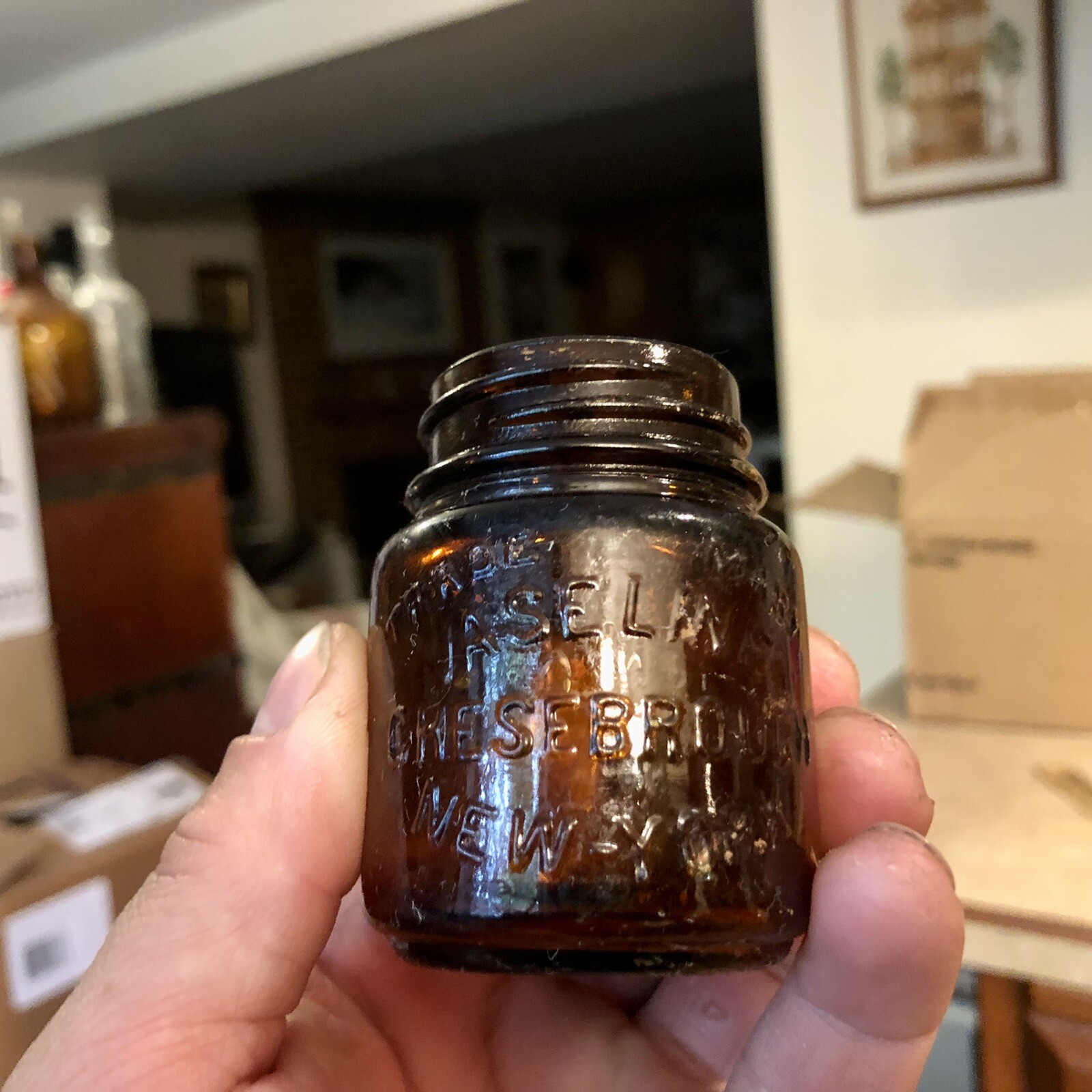 Scarce Amber Chesebrough Vaseline New York NY Small Jar Ca 1920 Nice ...