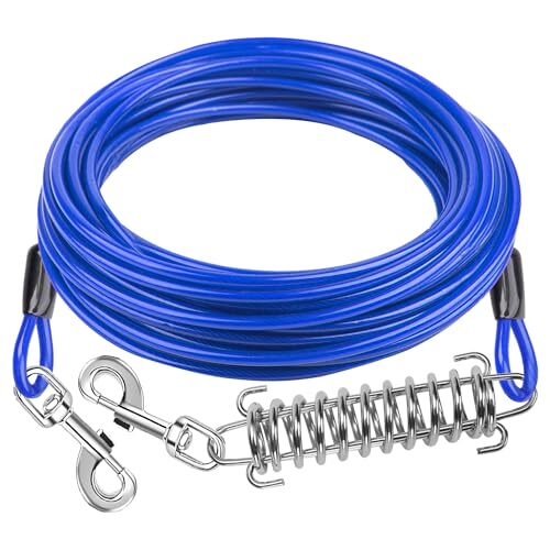 Dog Tie Out Cable 10/20/30ft Dog Runner Cable with Swivel Hook 20FT ...