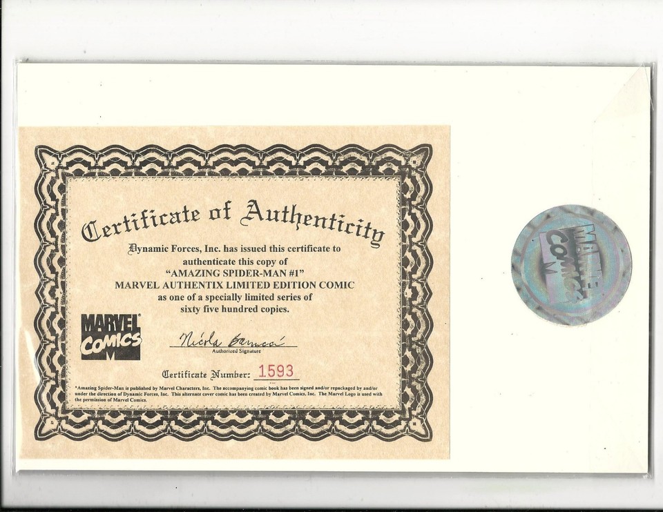 THE AMAZING SPIDER MAN #1 (MARVEL AUTHENTIX LIMITED EDITION, OCT 1998 ...