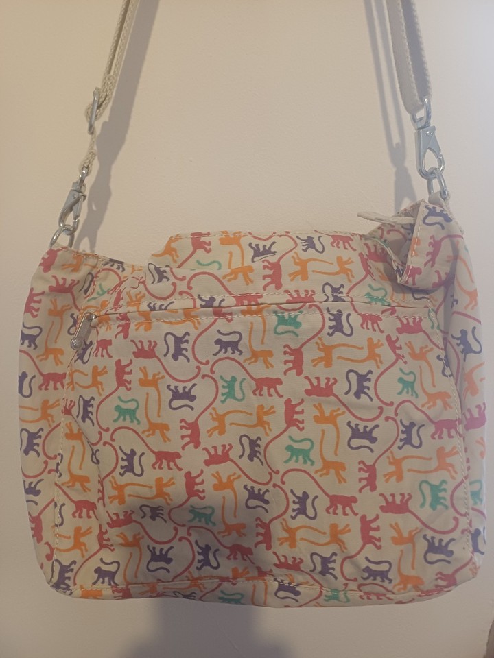 Kipling monkey print cross body bag with strap and monkey | eBay UK