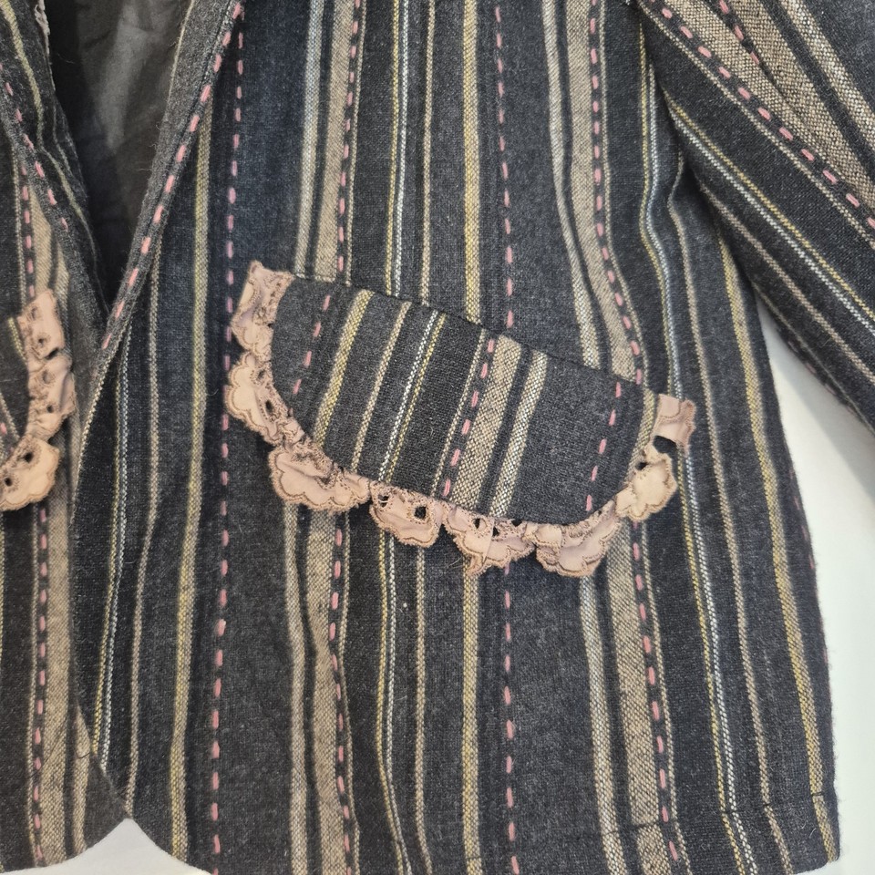 Boo Radley Size L Wool Blend Blazer Vintage Y2K Scallop Trim Designer ...
