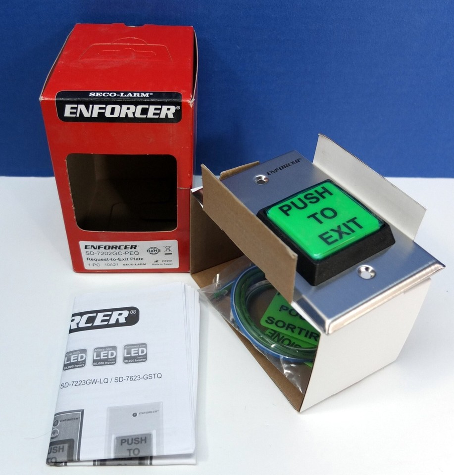 Seco-Larm Enforcer SD-7202GC-PEQ Push-To-Exit Plate Illuminated Push ...