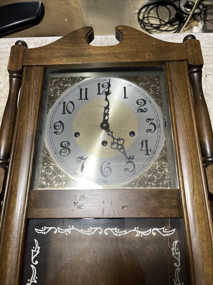 Ansonia Gold Medallion Glass Mechanical Chiming Clock Works But Needs ...