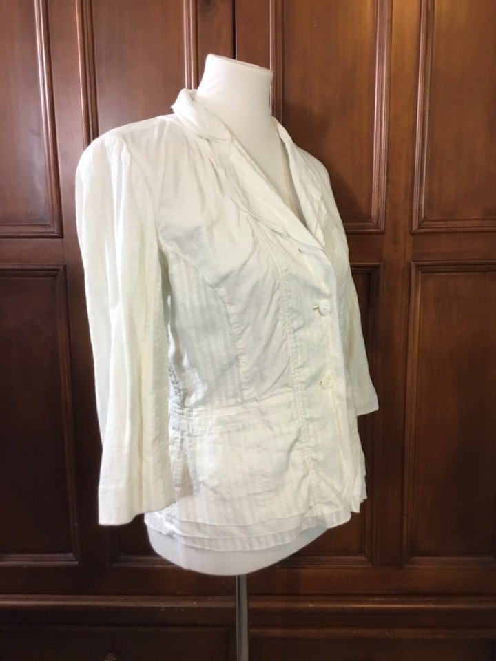 J.Jill White Ruffle Jacket Size 8 | eBay