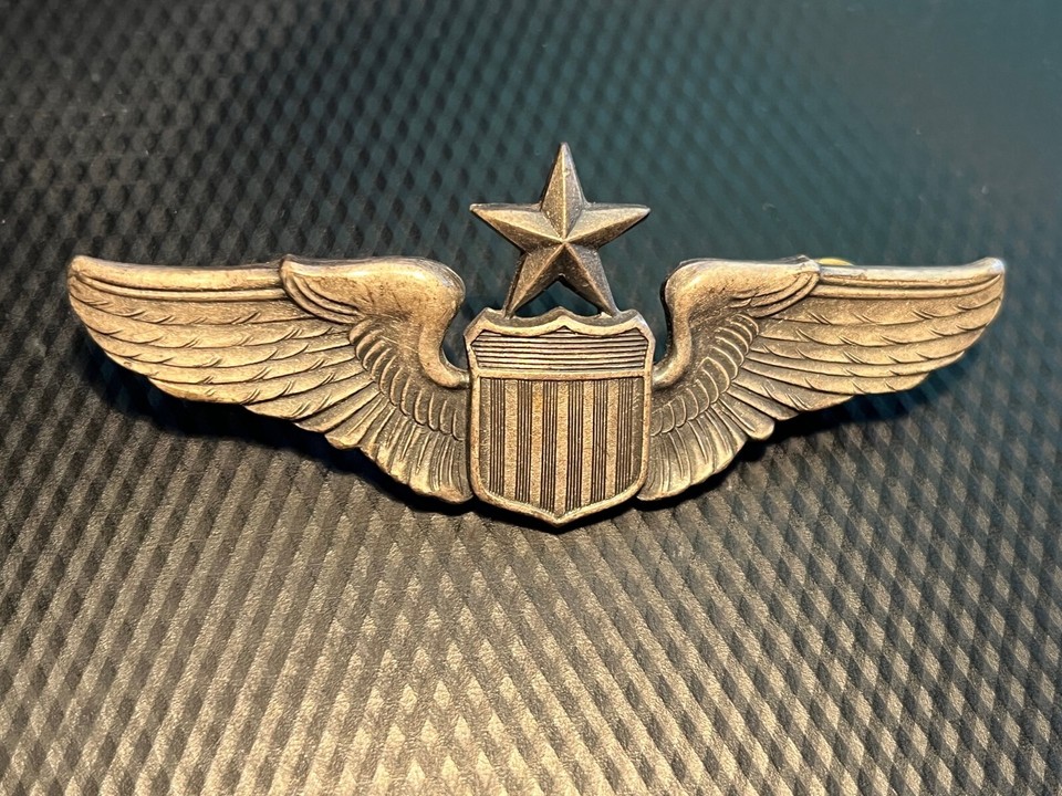 3" USAF Army Air Force Senior Pilot Wings Badge Silver Full Size WWII ...