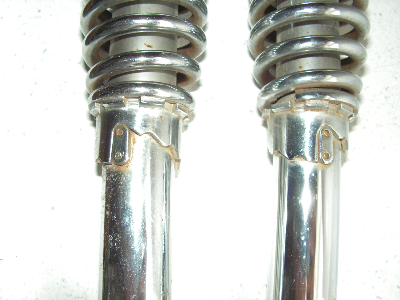 VINTAGE CHROME MOTORCYCLE REAR SHOCKS 13.25 EYE TO EYE | eBay