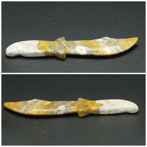5 1/2" Natural Yellow Jasper Quartz Crystal Sword Dagger Knife 54g ...