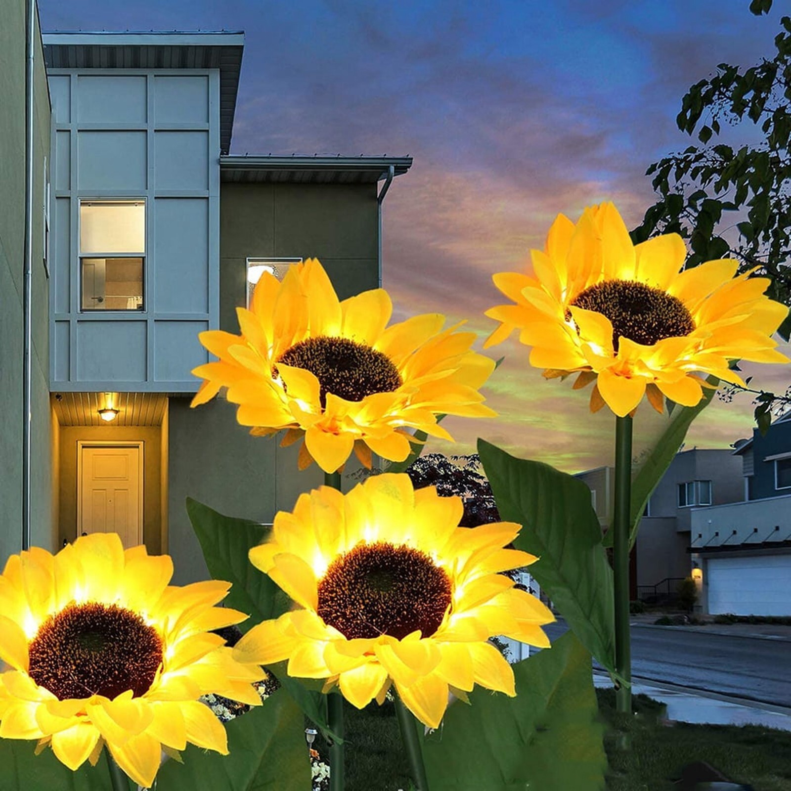 Sunflower Solar Lawn Light Outdoor Garden Path Luminous Flower ...