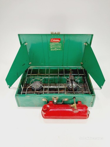Coleman 413G Two Burner Green Gas Camp Stove Made In USA 1/72 | eBay