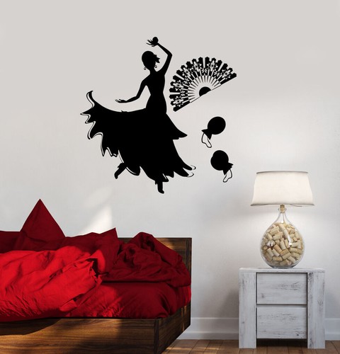 Vinyl Wall Decal Flamenco Spanish Dance Room Woman Home Decor Stickers ...