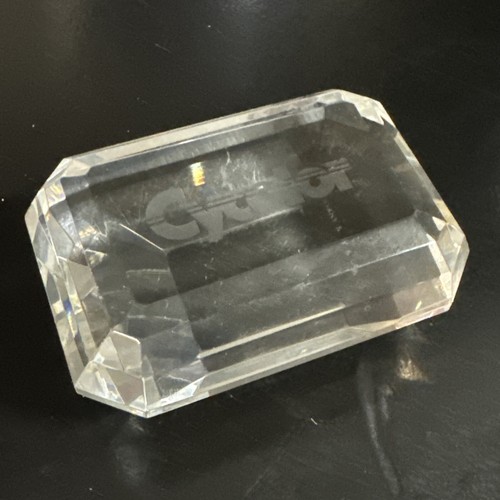 1980s Tiffany & Co Emerald Cut Crystal Paperweight Cycolor Mead ...