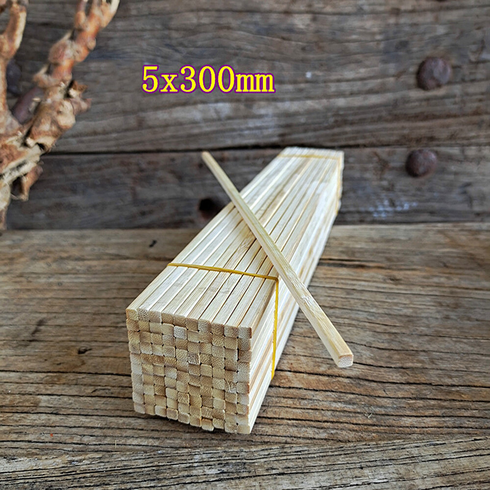 10Pcs Round Nan Bamboo Sticks Rectangle Rod Model DIY Handcrafts Craft ...