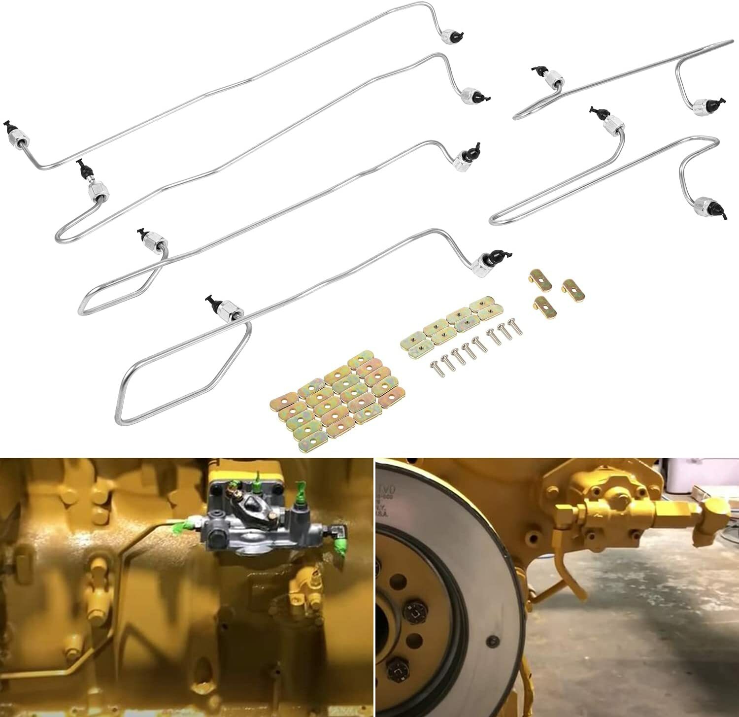For CAT Fuel Injection Line Kit with Clamps for Caterpillar 3406 3406B ...