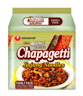 Korean Chapagetti Jjajang Noodles with Chajang Black Bean Sauce, 4 Bags ...