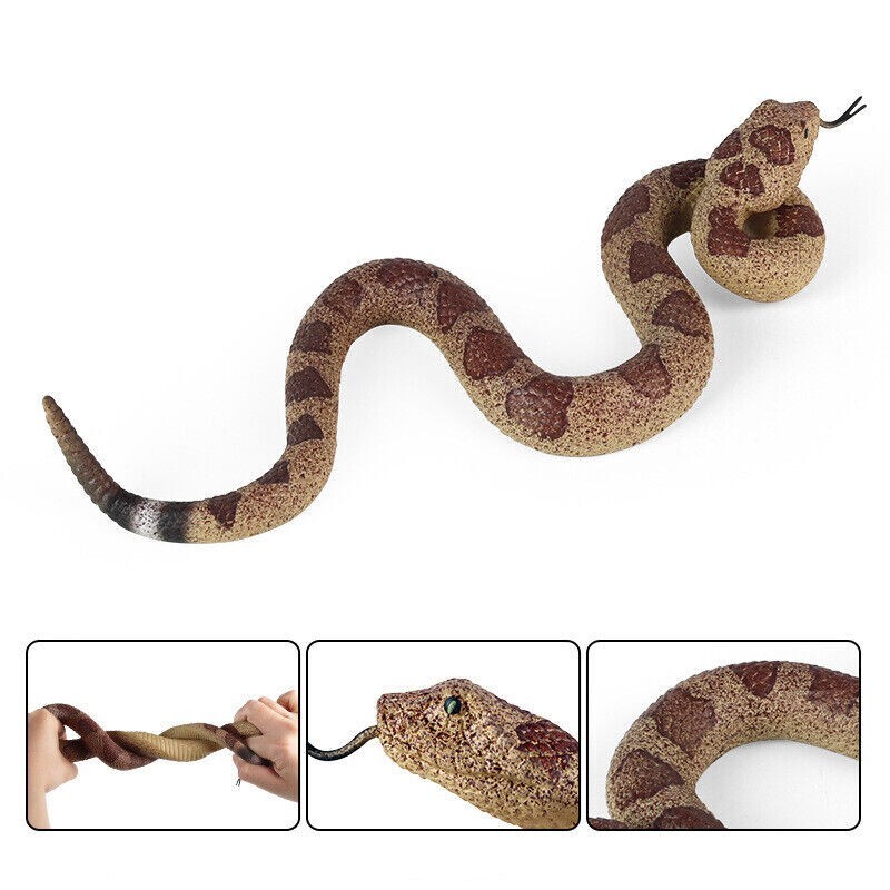 10.5" Realistic Lifelike Rattlesnake Snake Soft Scary Toy Prank Party ...