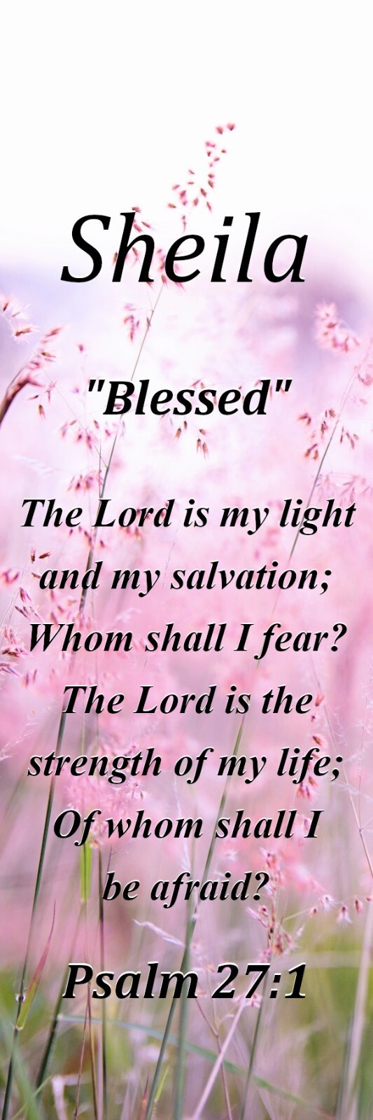 Sheila "Blessed" Keepsake Name Meaning Bookmark with Bible Verse and ...