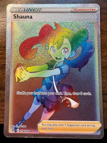 Shauna 278/264 Fusion Strike NM Full Art Secret Rainbow Rare Pokemon ...