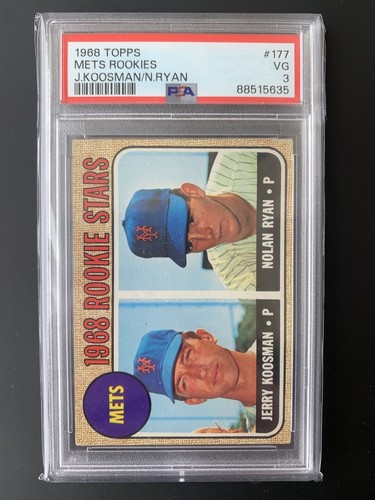 1968 Topps Mets Rookies Jerry Koosman / Nolan Ryan Card # 177 PSA VG 3 ...