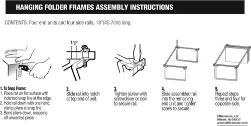 Hanging File Frames, Letter Size, Rails fits 24 to 27, Files Cabinet ...
