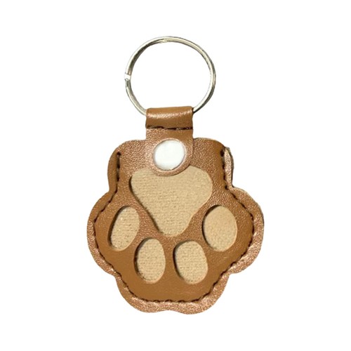 Cat Dog Cute Leather Paw Keychain Pet Hair Keepsake Keyring for Bag ...