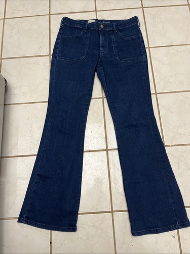 PILCRO ANTHROPOLOGIE NEW! Dark Wash THE ICON FLARE High Rise Jeans Sz ...