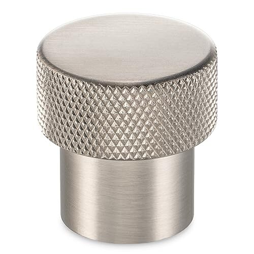 Knurled Cabinet Knob - Brushed Nickel Pull Handle 25mm / 1 Inch 10-Pack ...