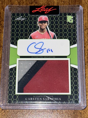 CARSTEN SABATHIA 2021 Leaf Perfect Game Patch Autograph #18/19 Georgia ...
