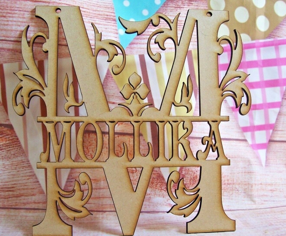 Personalised Monogram Names Words MDF Craft Blank Varied sizes # ...