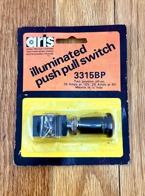 NOS Illuminated Push Pull Switch Black & Red Mounts In 3/8” Hole | eBay