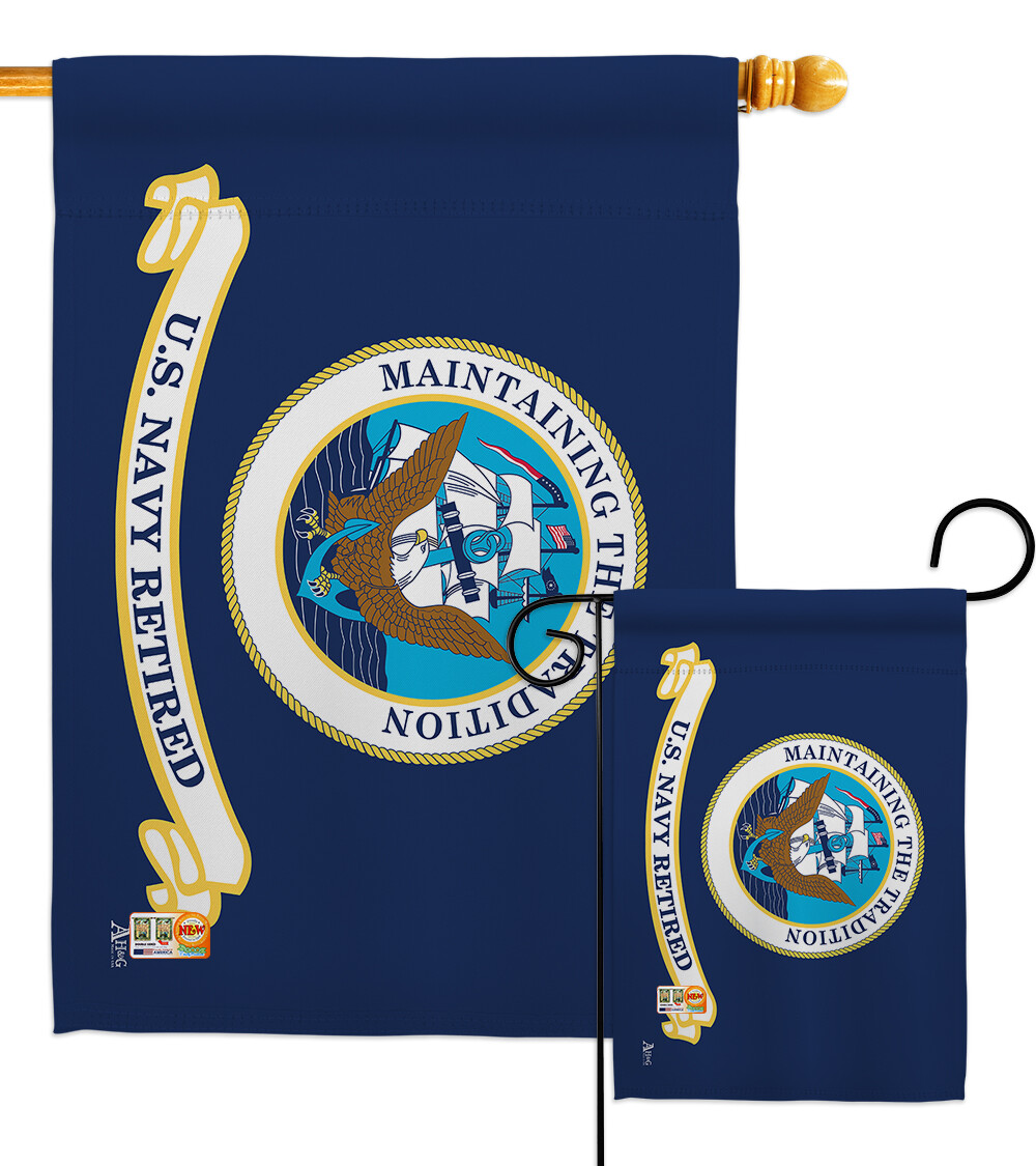 Us Navy Flags And Banners Navy Retired Mini Banner