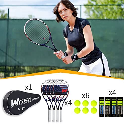 Tennis Rackets for Adults 27 Inch Tennis Racquets Set Included Tennis ...